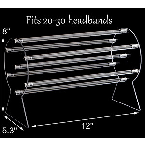 Yesland 2 Pack Acrylic Headband Holder - Clear Headband Organizer Display Stand for Girls - Hairband Rack Storage Holder for Hair Clasp, Bangles, Teen Girl, Women