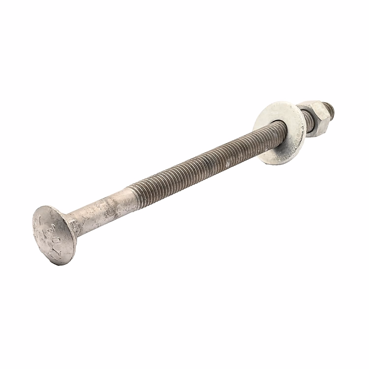3/8"-16 x 10 Hot Dipped Galvanized Carriage Bolt w/Nuts & Flat Washers, Grade A, 6" of Thread, Quantity 25 - by Fastener Depot, LLC