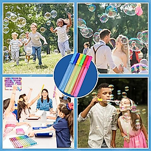 JOYIN 14.6’’ Big Bubble Wands for Kids, 1 Dozen Bubble Wand Bulk with Bubbles Refill Solution for Summer Toy Party Favor, Outdoors Activity, Easter Basket Stuffers, Birthday Gift