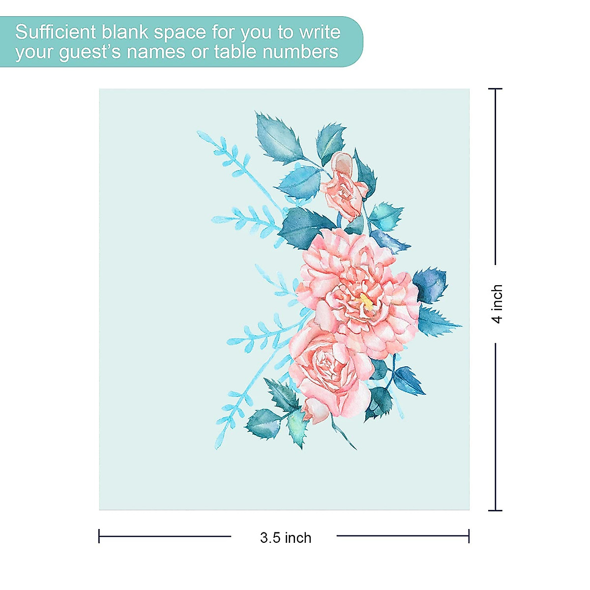 Place Cards for Table Setting, 120 Pack Table Name Tent Cards, Floral Blank Seating Place Cards for Weddings, Food Buffet, Parties, Dinner Table, Christmas, Thanksgiving