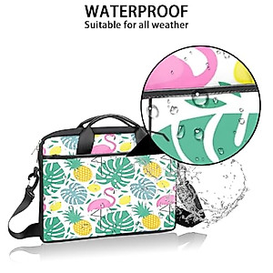 Pineapple Palm Tree Laptop Computer Bag Waterproof Shoulder Messenger Bag 13-15 inch Durable Laptop Tote Bag with Shoulder Strap Handle Lightweight Crossbody Briefcase