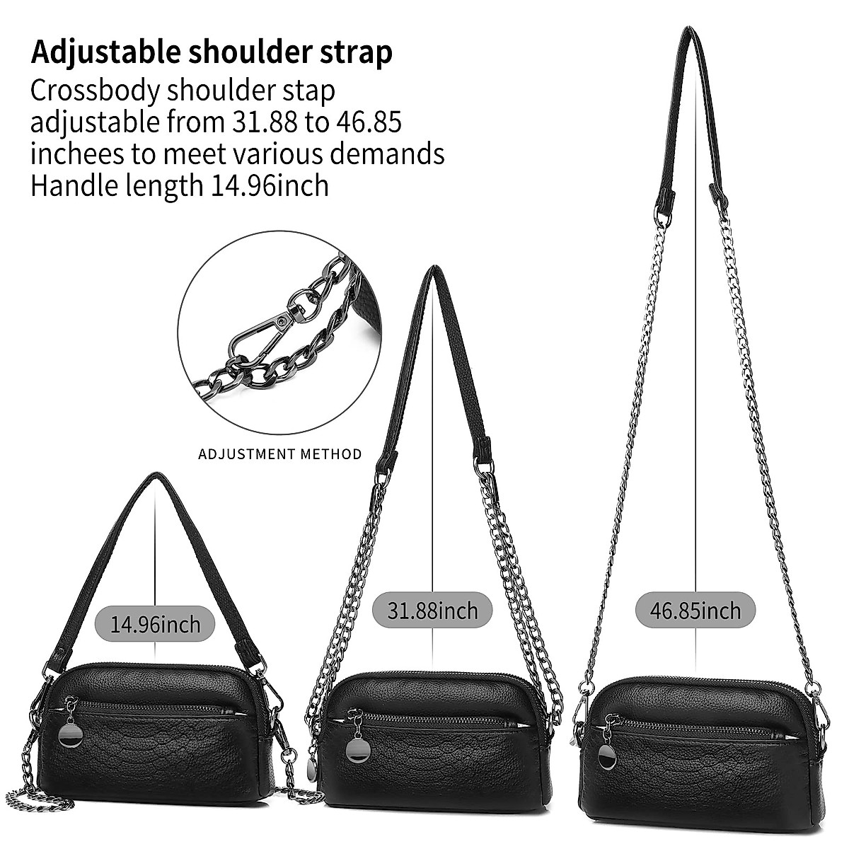 Wesccimo Small Crossbody Clutch Purses For Women Black Wristlet Handbag Trendy Chain Leather Snakeskin Print Evening Purse