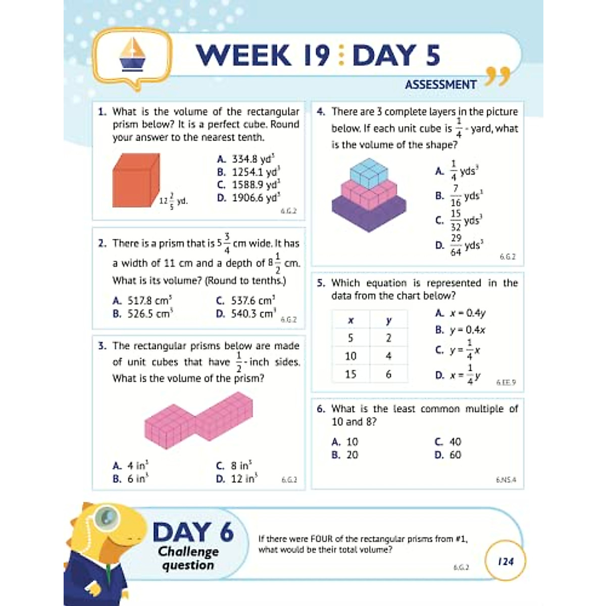 6th Grade Common Core Math: Daily Practice Workbook - Part I: Multiple Choice | 1000+ Practice Questions and Video Explanations | Argo Brothers (Next Generation Learning Standards Aligned (NGSS))
