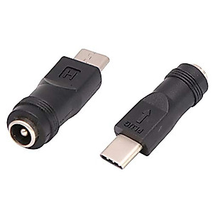 AAOTOKK Type C Power Adapter Type C USB Male to DC 5.5x2.1mm Female Connector Charge Barrel Jack Power Adapter Type C USB 5V Connector for Type C USB Charging Device (2Pack-Type c)