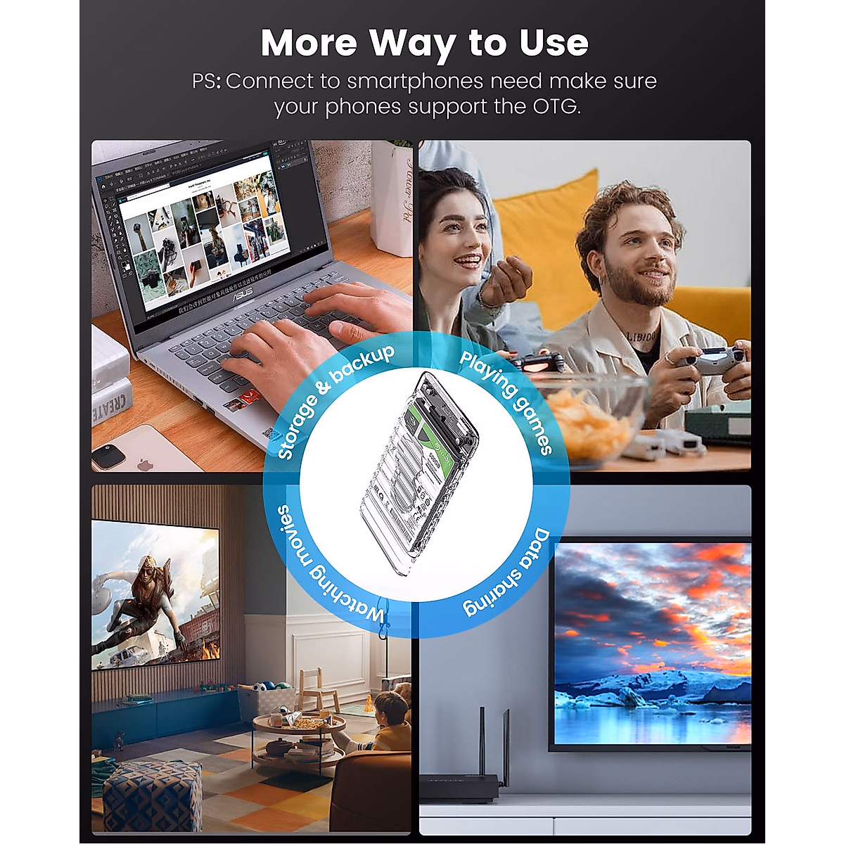 ORICO 2.5 inch External Hard Drive Enclosure USB 3.0 to SATA III Tool-Free Clear Hard Disk Case for 7mm 9.5mm SATA HDD SSD Max 6TB Support UASP (2139U3)