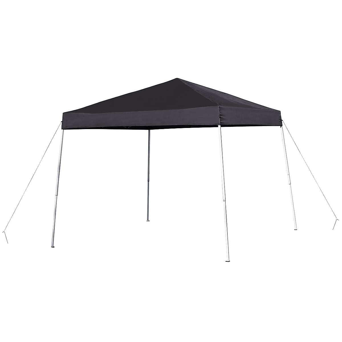 EMMA + OLIVER 8'x8' Black Weather Resistant Easy Pop Up Slanted Leg Canopy Tent with Carry Bag