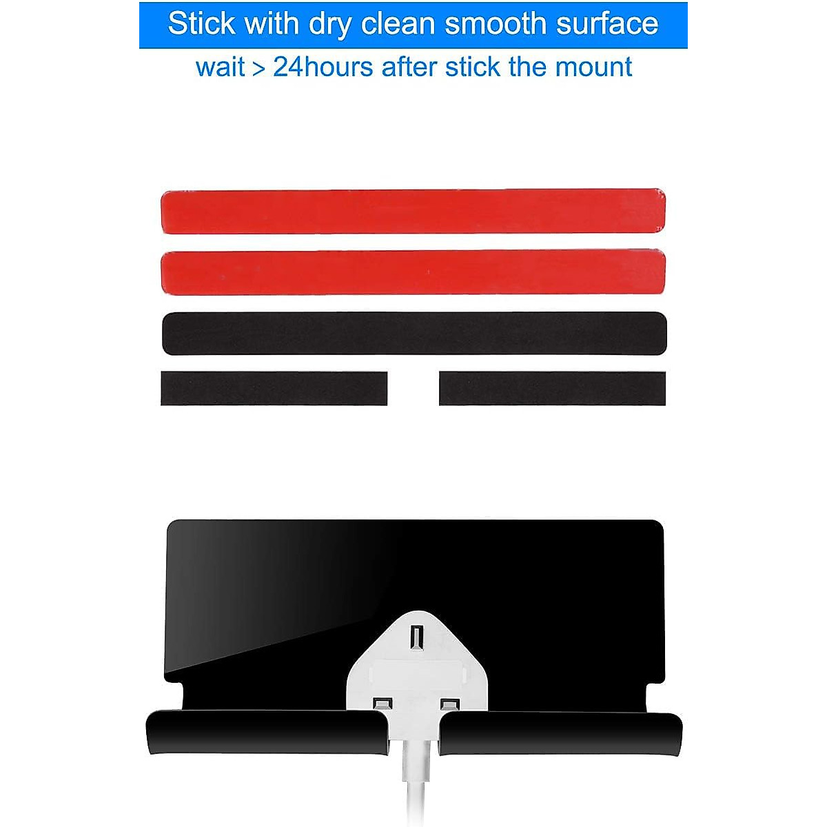 TXEsign Adhesive Wall Tablet Holder Mount Stand for Tablet Smartphones eReader Wall Holder Mount (Black)