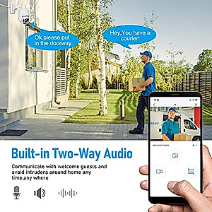 JideTech 5MP PTZ WiFi Camera Outdoor,5X Optical Zoom Camera with Auto-Tracking,200ft Night Vision, 2-Way Audio, Motion Detection Alarm, IP66 Waterproof, 128G SD Card Slot