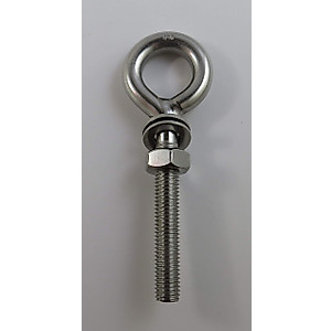 US STAINLESS 2 Pieces Stainless Steel 316 M10 Eye Bolt 10mm x 60mm (3/8" x 2 3/8") Marine Grade Pitch of 1.5