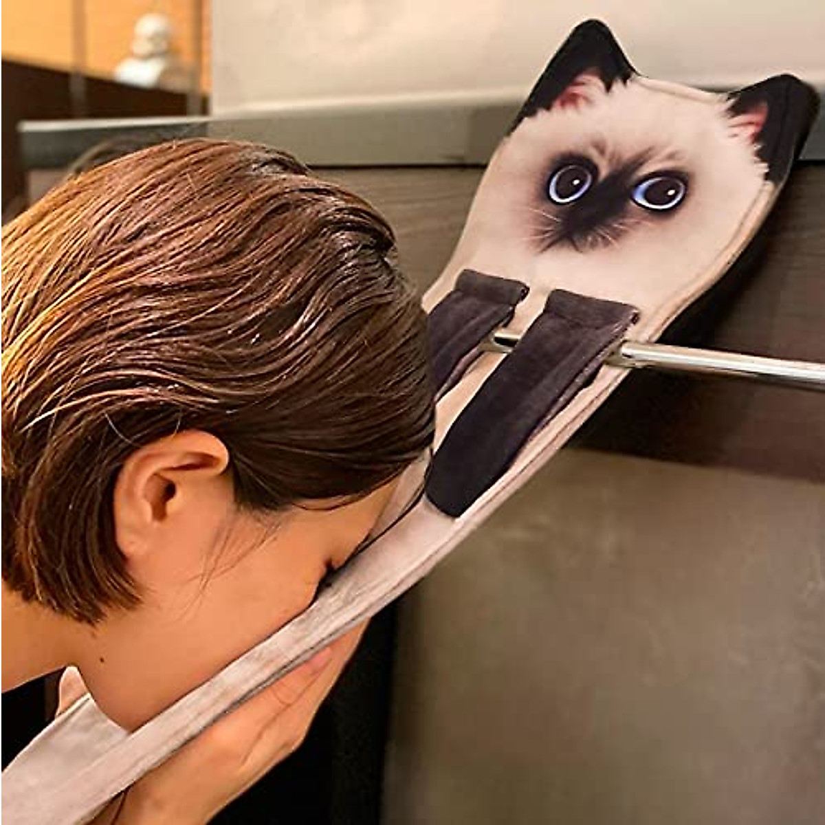 Infaccial Cat Hand Towels for Bathroom Kitchen-Cute Cat Hanging Towel Decorative Animal Washcloths Face Towels Cat Decor-Funny Housewarming Cat Gifts for Cat Lovers (Siamese Cat)