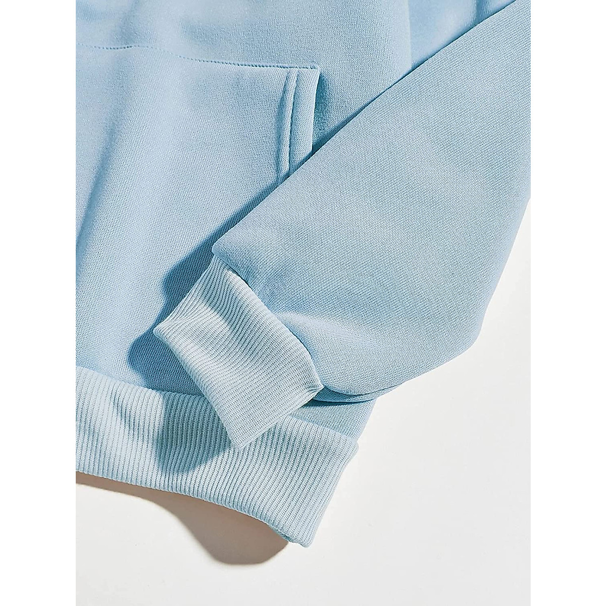 POPIER Women Have Happy A Good Day Hoodie Graphic Print Hoodie Drop Shoulder Fleece Hooded Sweatshirt Pullover Aesthetic (Sky Blue,Medium)