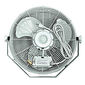 VES Moisture Resistant Outdoor Wall/Ceiling Mount Shop Fan/Industrial Basket Fan for Cooling and Ventilation (18 inch, White)