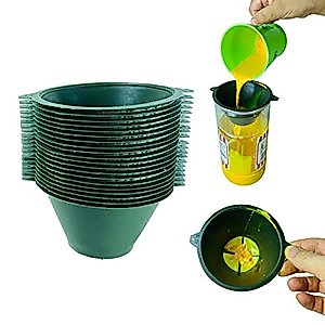 KANGHUANG 190 Micron Reusable Industrial Nylon Mesh Paint Filter Strainer Funnel Net Filter Paint/Oil/Gutter Oil and Food Residue (10CM-diameter-20Pcs)