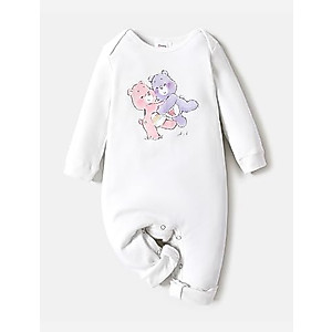 AdoraCute by PatPat Care Bears Baby Girl Boy Clothes 3-pack Long Sleeve Bodysuit Cotton Unisex Baby Rompers Set 3-6 Months