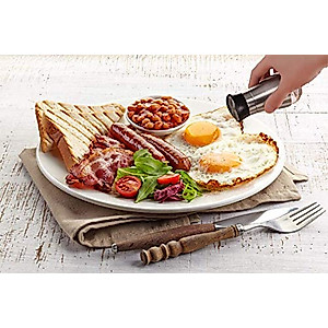 Salt and Pepper Shakers Set, Stainless Steel with Glass Bottle for Table, RV, Camp, BBQ, Set of 2