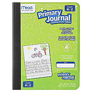 Mead Primary Journal Kindergarten Writing Tablet 6 Pack of Primary Composition Notebook Colors May Vary For Grades K- 2, 100 Sheets (200 Pages) Creative Story Notebooks for Kids 9 3/4 in by 7 1/2 in.