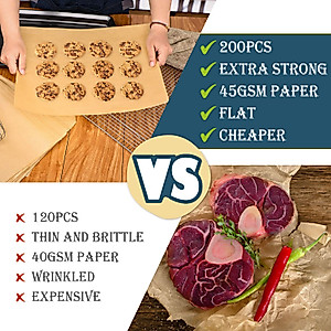 Hiware 200 Pieces Parchment Paper Baking Sheets 9x13 Inches, Precut Non-Stick Parchment Paper for Baking, Cooking, Grilling, Frying and Steaming - Unbleached, Fit for Quarter Sheet Pans