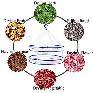 White mesh Hanging Weed Drying Rack herb Dry net Flat Light Clothes Dryer 2 Layer