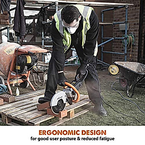 Evolution R230DCT - 9 in Concrete Saw (Aka Circular, Angle Grinder, Cut Off/Chop Saw, Demo Saw, Disc/Power Cutter) - 15A Motor, No Gas - 3-1/2 In Cut - Incl Diamond Masonry Blade