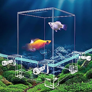 NANEEZOO Negative Pressure Fish Tank, Fish Elevator Inverted Aquarium Vacuum Fish Tower Expanded Swim Area Aquarium Decoration, Vacuum Suspended Fish Tank
