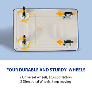 Endynino Folding Platform Truck, Portable Hand Truck Dolly with 360 Degree Wheels Wheels, Push Cart Dolly for Moving, Garages, Warehouse, Garden, Holds up to 330LBS, Blue