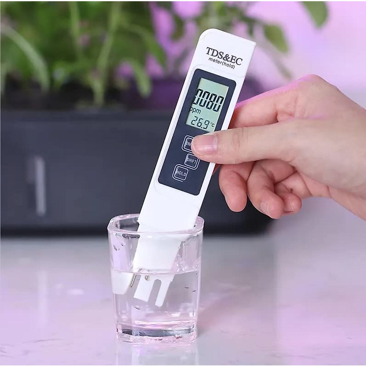Othmro 1Pcs TDS and EC Tester 1-9990PPM 1 Resolution Plastic Titanium Alloy Meter Digital Water Tester Handheld Tester Accuracy ± 1% for Aquariums Swimming Pools Water Filters Orange