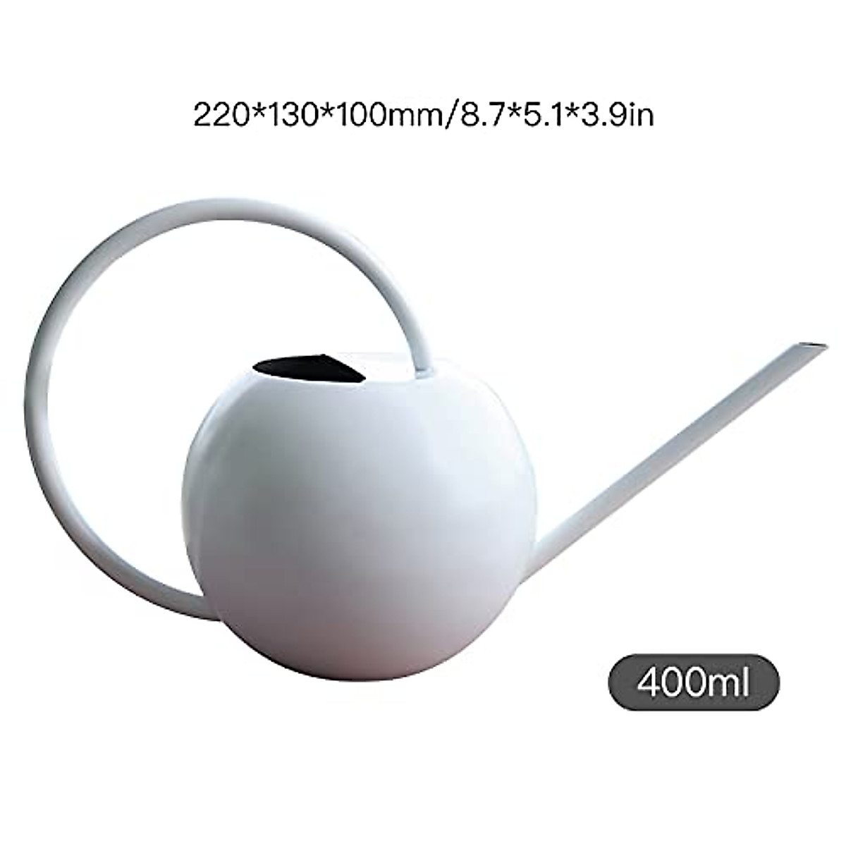 Flueyer 0.4L Metal Watering Can, Long Spout Watering Kettle Indoor Outdoor Home, Modern Style Garden Watering Pot for Office House Watering Bonsai Plants