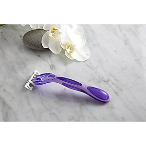 Schick Quattro Womens You Exotic Violet Blooms Disposable Razor for Women, 4 Count (Pack of 1)