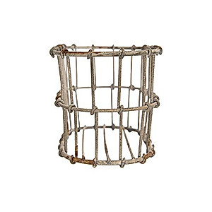 Creative Co-Op Distressed Metal Wire Basket, Brown