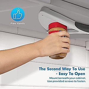 Ophaq Jar Opener, Jar Bottle Opener, Jar Lid Opener Tool, Jar Lid Opener for Seniors & Weak Hands, Under Cabinet Jar and Bottle Opener Tool, Jar Opener for Weak Hands Or Seniors With Arthritis