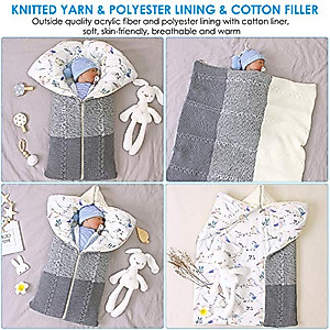 Baby Swaddle Blanket Stroller Wrap,Soft Thick Fleece Warm Blanket Newborn Sleeping Bag for 0-12 Month Boys Girls