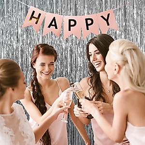 20 Pack Foil Curtain Backdrop Silver Metallic Tinsel Foil Fringe Curtains Photo Booth Props for Birthday Wedding Engagement Baby Shower Bachelorette Christmas Holiday Celebration Party Decorations