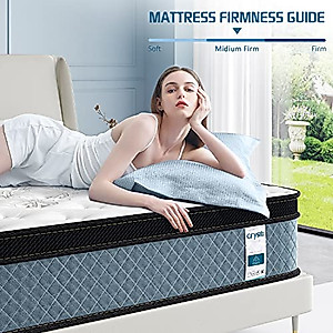 Crystli Queen Mattresses 12 inch Memory Foam Mattress Queen Size Hybrid Mattress Medium Firm Queen Bed Mattress in a Box with CertiPUR-US Foam 100-Night Trial 10 Years Warranty