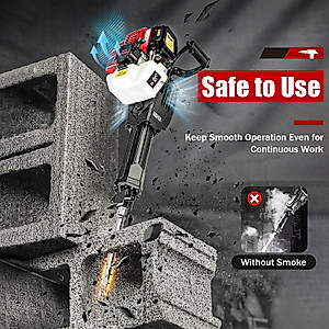 MSAIERPLR 52CC Jack Hammer Concrete Breaker Jackhammer Demolition Hammer 2 Stroke Gas Powered Concrete Breaker Punch Drill Jack Hammer for Heavy Concrete & Metalworking Projects