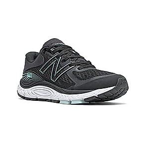 New Balance Women's W840V5 Running Shoe, Black/Storm Blue, 10 X-Wide