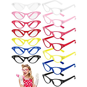Kanayu 35 Pairs 1950s Glasses Bulk 50s Cat Glasses Costume Glasses for Sock Hop Party 1950s Party Decorations