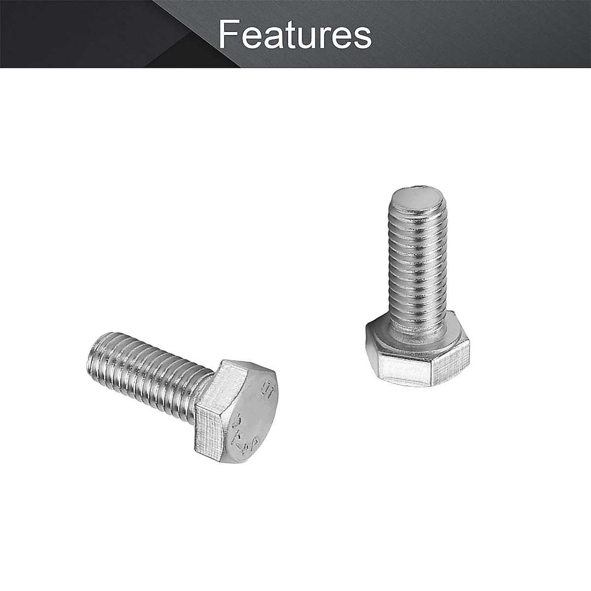 MroMax M8 Hex Bolt M8-1.25 x 20mm Hex Head Screw Bolts 316 Stainless Steel Fully Threaded Metric Hex Tap Bolts Silver 5Pcs