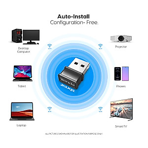Tenda Wi-Fi Dongle, N150 Mini Wireless Network USB Wi-Fi Adapter for PC Desktop Laptop (Supports Windows XP/7/8/8.1/10, Driver-Free, Soft AP, USB 2.0) Plug & Play - W311MI V4.0