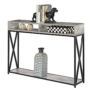 Convenience Concepts Tucson Deluxe 2 Tier Console Table, Faux Birch