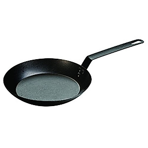 Lodge Manufacturing Company CRS10HH61 Carbon Steel Skillet, 10-inch, Black/Orange