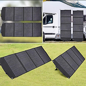 DIYZYBLA 120W Portable 18V Solar Panels with Adjustable Kickstands, Foldable, Waterproof IP65 for RV, Outdoor, Camping, Tablets
