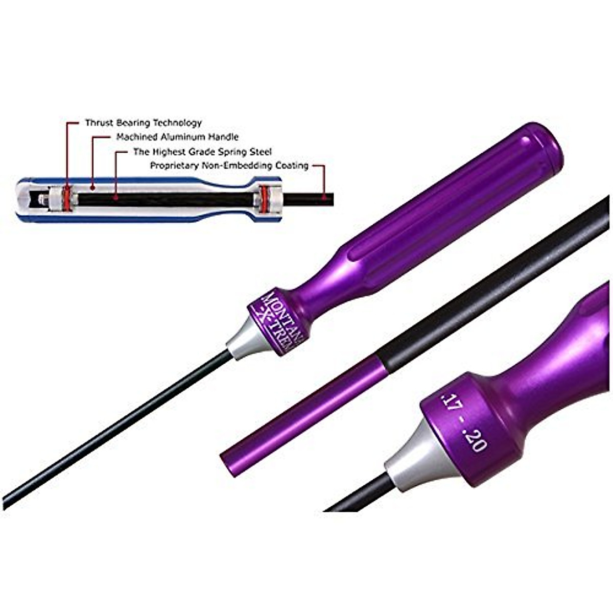 Montana X-Treme (MTX 1-Piece Cleaning Rod 17 to 20 Caliber 42" Coated Spring.