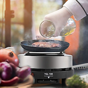 Silver,Black Small Hot Plate,Hot Plate Electric Stove, Portable 500W Electric Mini Stove Hot Plate Multifunction Home Heater Portable Single for Milk Water Coffee Heating (US Plug