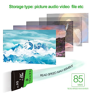 KEXIN 10 Pack 64GB Micro SD Card Memory Card MicroSDHC UHS-I Memory Cards Class 10 High Speed Card, C10, U1, 64 GB 10 Pack