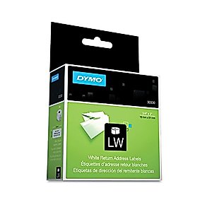 Dymo 30330 Labelwriter Return Address Labels, 3/4 X 2, White, 500 Labels/Roll