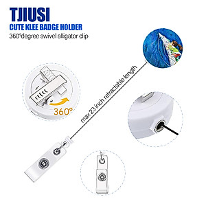 TJIUSI Anime Badge Holder with Retractable Reel Cute Anime Name Tag Card Holder Chihiro ID Badge Retractable Clip with Funny Anime Alligator Clip for Nurses Student Teacher Women Men