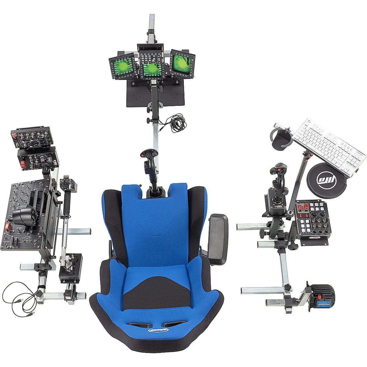 SimFab Modular Flight Simulator Cockpit For Combat Simulation. DCS Edition. Compatible With Thrustmaster Warthog, WinWing, VirPil, VKB And Alike Controls. Upgradable To General Aviation, Space Sim Or Sim Racing. (black seat)