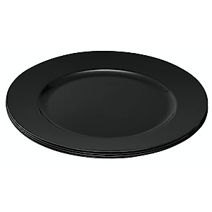 Elegant Disposables 13'' Black Party Chargers Large Plates & Platters Great for Elegant Party's Weddings Tableware Great for Serving dish Black, Pac of 6