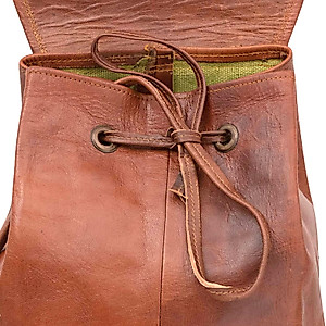 Rustic Vintage Leather Backpack Travel rucksack knapsack daypack Bag for men women Brown (16 x 8 x8 inches)
