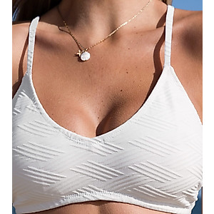 CUPSHE Bikini Top for Women Bathing Suit Criss Cross Self Tie Spaghetti Straps V Neck, L White